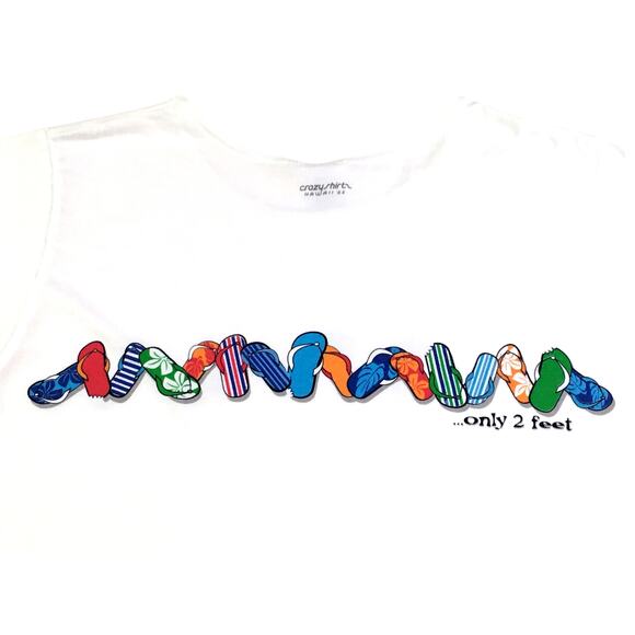 Tops | Crazy Shirts M Tshirt Flip Flops So Many Slippasonly 2 Feet ...